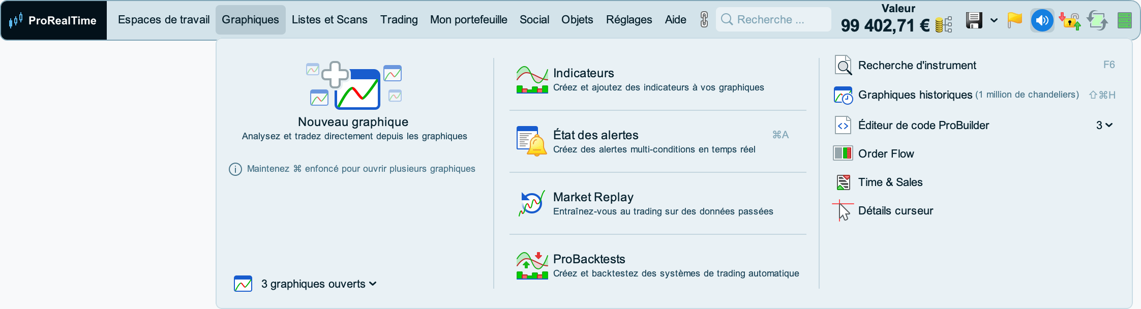 Nouveautés de ProRealTime v13
